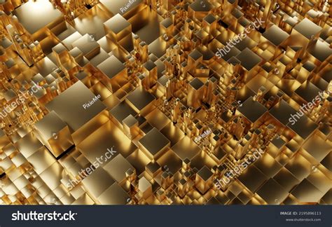 3d 금 큐브 금속 패턴 배경 스톡 일러스트 2195896113 Shutterstock
