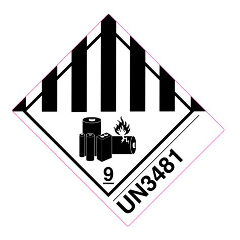Class 9a Un3481 Lithium Battery Label 100x120mm Labels Online