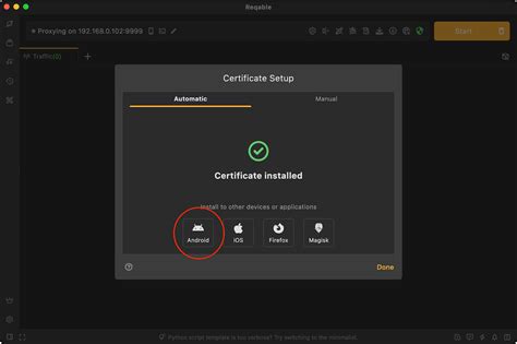 How To Capture Flutter Based Application Traffic Reqable · Api