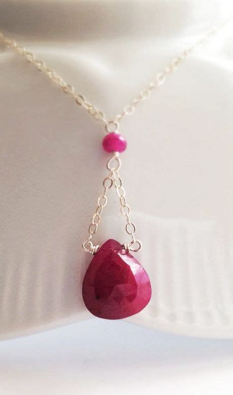 Faceted Ruby Teardrop Briolette Sterling Jewelry Inspiration Jewelry Crafts Beautiful Necklaces
