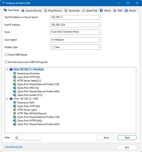 portscan scan and identify network devices the sz development