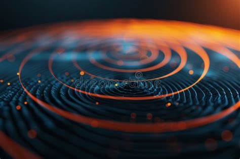 Abstract Circular Pattern With Glowing Orange Lines And Blue Texture Futuristic Technology
