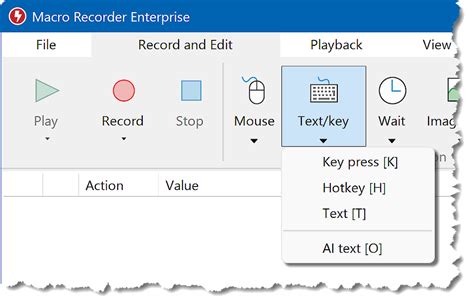 Macro Recorder Keyboard Actions