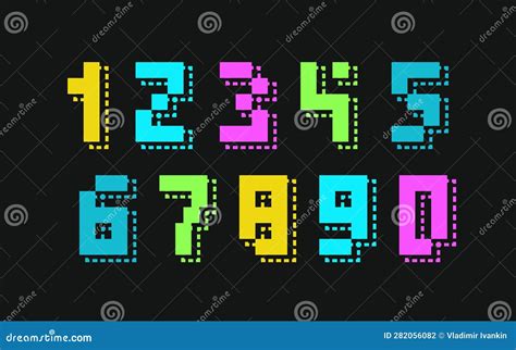 number vector set neon color style stock vector illustration of