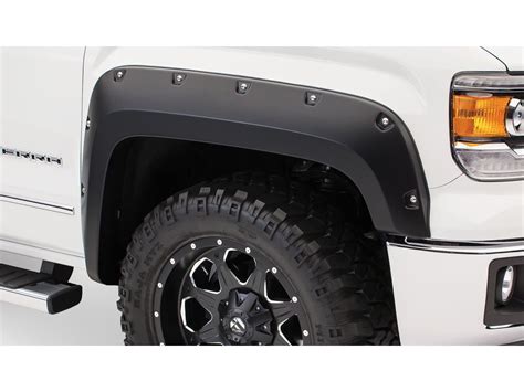 Bushwacker By Realtruck Pocketrivet Style Front Fender Flares 2 Piece Set Black Smooth