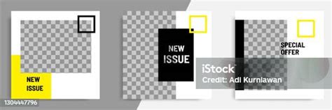 소셜 미디어 게시물에 대한 최소 미니멀 한 사각형 기하학적 배너 템플릿 검정색 노란색 및 흰색 배경 색입니다 0명에 대한 스톡 벡터 아트 및 기타 이미지 Istock