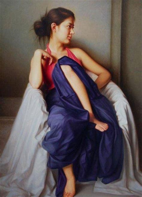 超写实人体油画作品美艳性感的女郎 美女