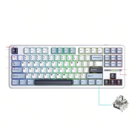 aula aula f87pro gaming keyboard diy rgb backlit 87 key wireless