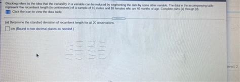 Solved Blocking Refers To The Idea That The Variability In A