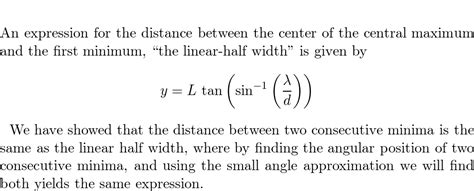 The Angular Distance Between The Center And The First Minimu Quizlet