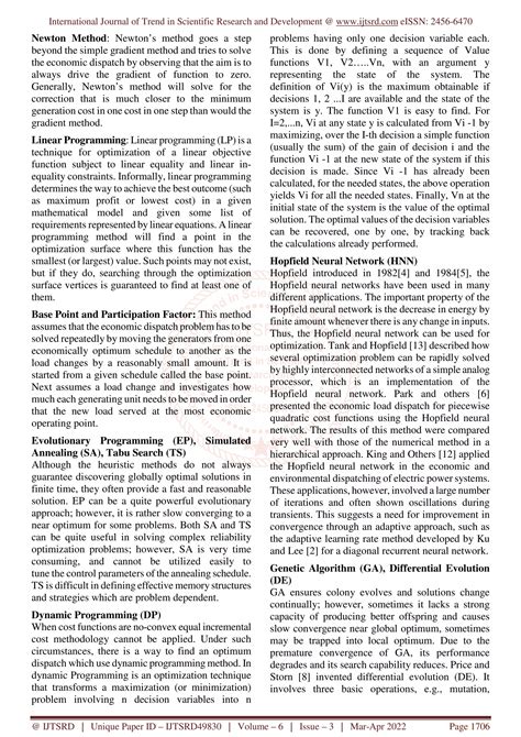 A Review On Various Techniques Used For Economic Load Dispatch In Power