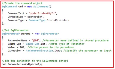 Adonet Using Stored Procedure In C Dot Net Tutorials