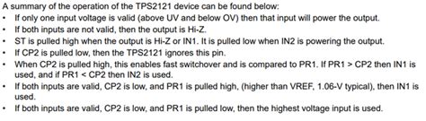 TPS2121 Dual 12Vin To Single 12Vout Power Mux Circuit Design Suggestions Power Management