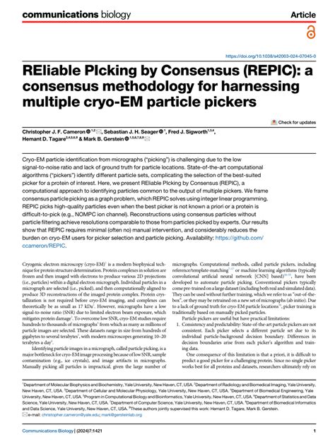 Pdf Reliable Picking By Consensus Repic A Consensus Methodology