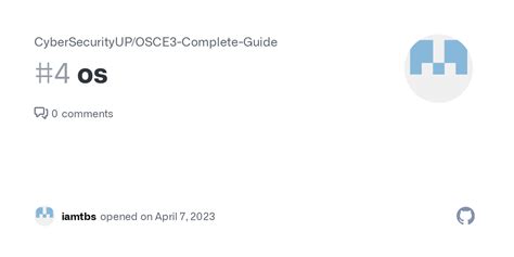 Os · Issue 4 · Cybersecurityuposce3 Complete Guide · Github