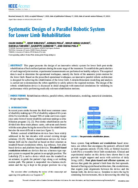 Pdf Robotic System Design For Limb Rehabilitation