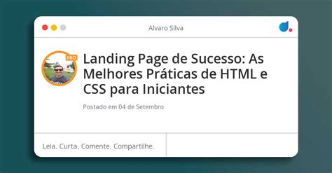 landing page de sucesso as melhores práticas de html e css para iniciantes