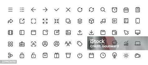 60개의 작은 사용자 인터페이스 라인 아이콘 편집 가능한 스트로크 1부 아이콘에 대한 스톡 벡터 아트 및 기타 이미지 아이콘 그래픽 사용자 인터페이스 아이콘 세트