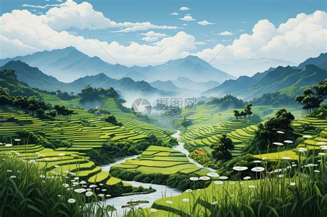 田园风光插画插画图片下载 正版图片600640067 摄图网