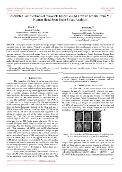 Pdf Ensemble Classifications Of Wavelets Based Glcm Texture Feature