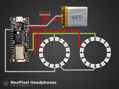 Circuit Diagram Bluetooth Controlled Neopixel Headphones Adafruit Learning System