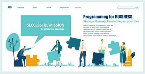 플랫 디자인 웹 사이트 또는 앱 페이지 템플릿 금융 서비스 은행 전략적 계획 개발 비즈니스 솔루션 컨설팅 시장 조사 팀워크 데이터 분석 지원 보안 조각그림 맞추기에 대한