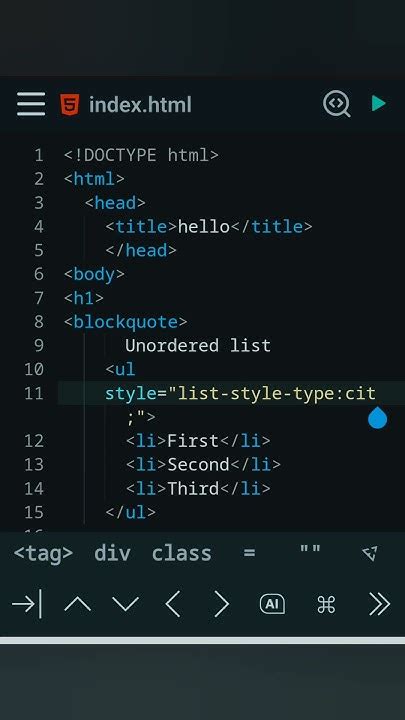 unordered list 2 basichtml webdevelopment begginers coding programming