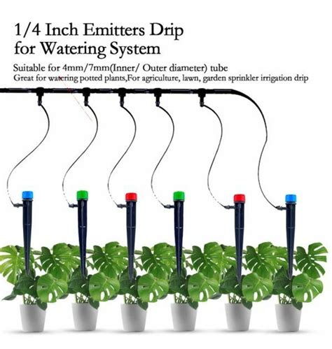농업용 텃밭 물주기 스프링클러 미니 조절식 물방울 스프레이 이미터 360 도 물 흐름 관개 정원 급수 드리퍼 티몬