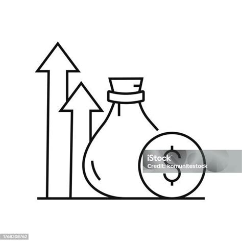 투자 라인 아이콘 벡터 일러스트 레이 션입니다 로고 모바일 앱 웹사이트 Ui Ux 기호 기호에 대한 아이콘 디자인 0명에 대한 스톡 벡터 아트 및 기타 이미지 Istock