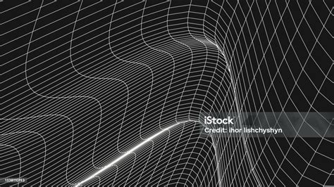 추상 곡선 검정 그리드 와이어프레임 풍경 벡터 아키텍처 그림입니다 0명에 대한 스톡 벡터 아트 및 기타 이미지 0명 3차원 형태 가리키기 Istock