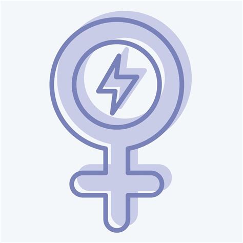 Icon Girl Power Related To Woman Day Symbol Two Tone Style Simple