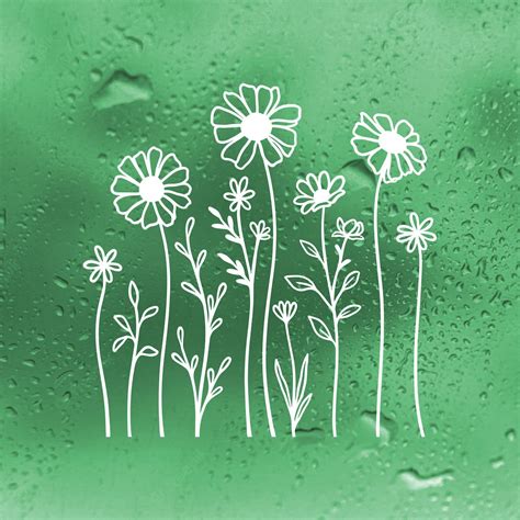 Flower Row V3 Custom Vinyl Decals Pretty Floral Garden Design Die