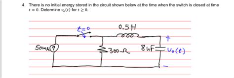 there is no initial energy stored in the circuit
