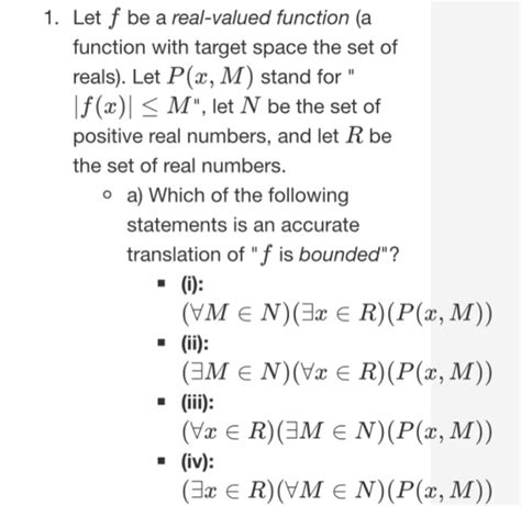 Solved 1 Let F Be A Real Valued Function A Function With
