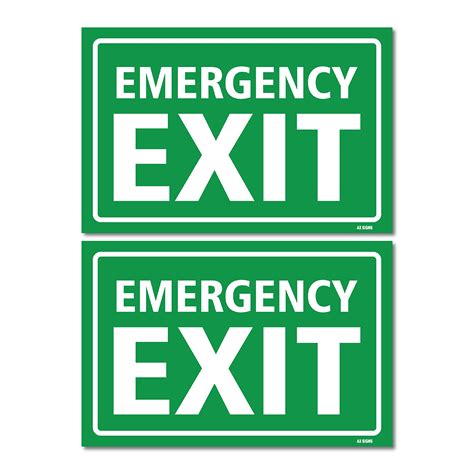 2 Pack Emergency Exit Sign Sticker 8 85 X 5 Desertcart Bermuda