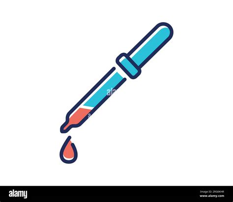 Dropper Icon Over White Background Line And Fill Style Vector Illustration Stock Vector Image