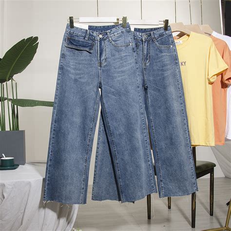 是长腿精啊！好裤型女装牛仔裤夏季宽松款拖地长裤子直感强 虎窝淘