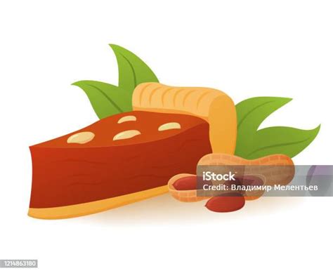 토핑 휘핑 크림과 땅콩 파이의 조각 가을 야채 디저트 컨셉 가을에 대한 스톡 벡터 아트 및 기타 이미지 가을 갈색 거품 내기 Istock