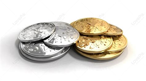흰색 배경에 표시된 3d 렌더링의 금색 및 은색 동전 금색 배경 동전 3d 배경 달러 배경 이미지 Hd 금색 동전 3d 달러 배경 사진 무료 다운로드 Lovepik