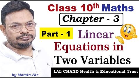 Part 1 Pair Of Linear Equations In Two Variables Class 10 Chap 3