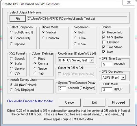 Change Parameters File Name And Proceed Geonics Training EM 61 EM