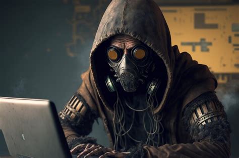 Premium Ai Image Hacker With Laptop Computer Generative Ai