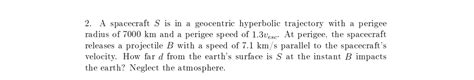 Solved A Spacecraft S ﻿is In A Geocentric Hyperbolic