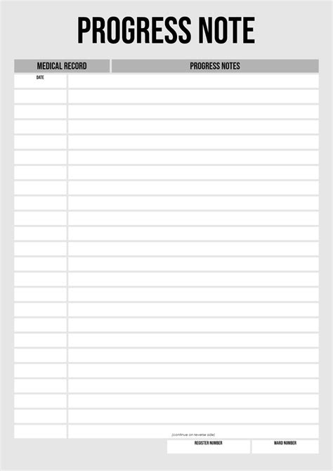 Printable Progress Notes Form Printable Forms Free Online