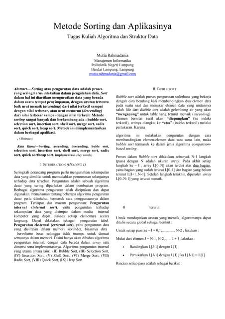 Algoritma Sorting Pptx