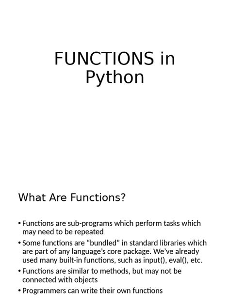 Understanding Functions In Python Pdf Parameter Computer