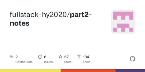 github fullstack hy2020 part2 notes