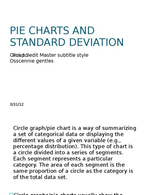 Pie Charts And Standard Deviation Pptx Pdf Pie Chart Variance