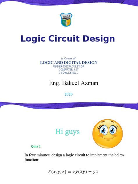 Lab 03 Logic Circuit Design Pdf Pdf Teaching Methods And Materials Technology And Engineering