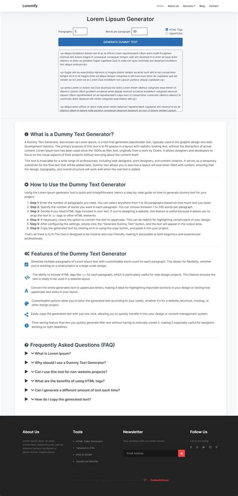 Dummy Text Generator Script Javascript